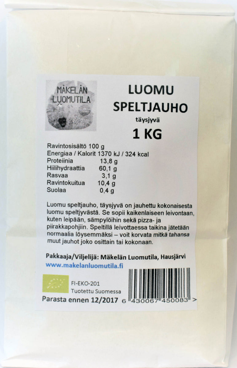 Dinkelmjöl, fullkorn, 1 kg – Happy Food Store