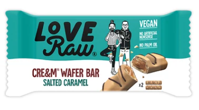 Cre&m Filled Wafer -vohvelipatukka, suola-kinuski, 45 g – Happy Food Store